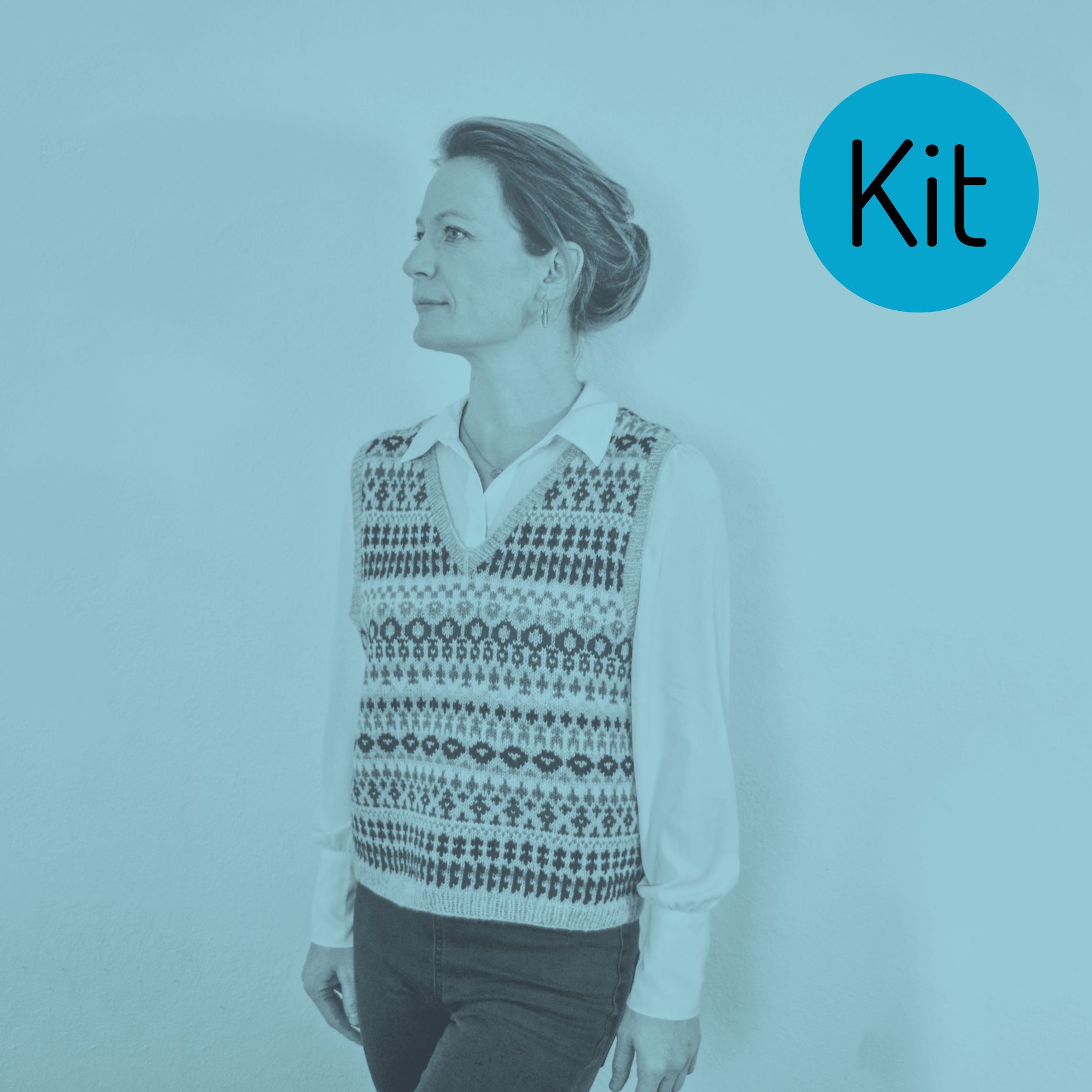 Memory vest strikkekit, blå - Astrids butik Memory vest strikkekit, blå - Astrids butik